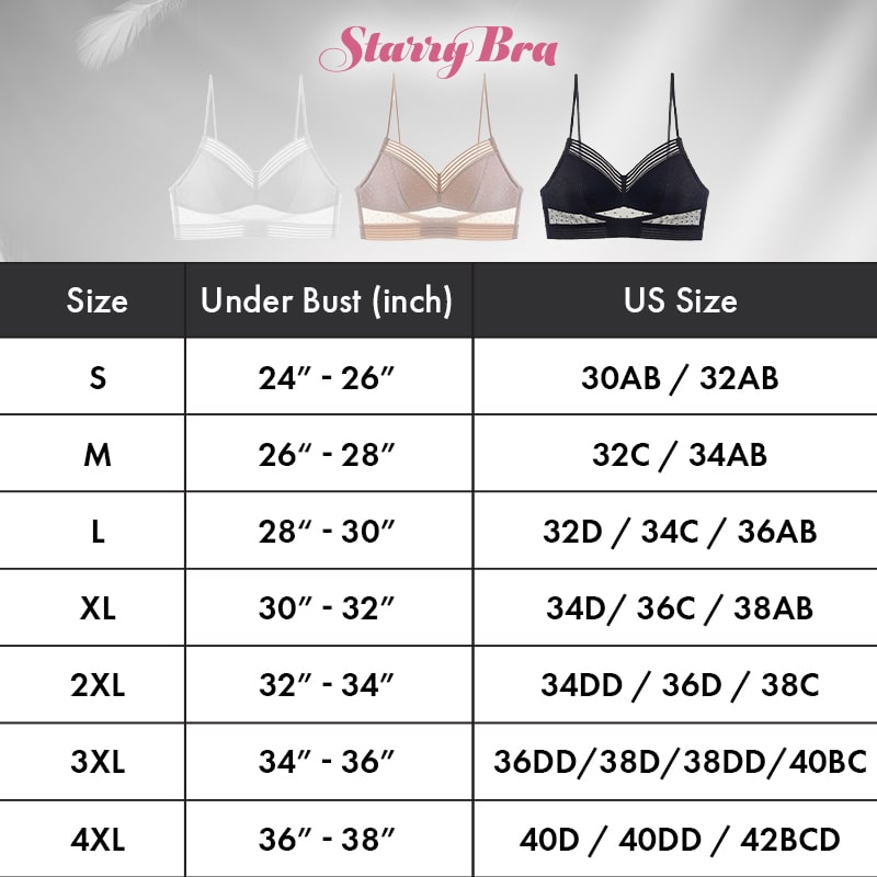 WM STYLIST - Starry Bra - Low Back Wireless Lifting Full Coverage Lace Bra
